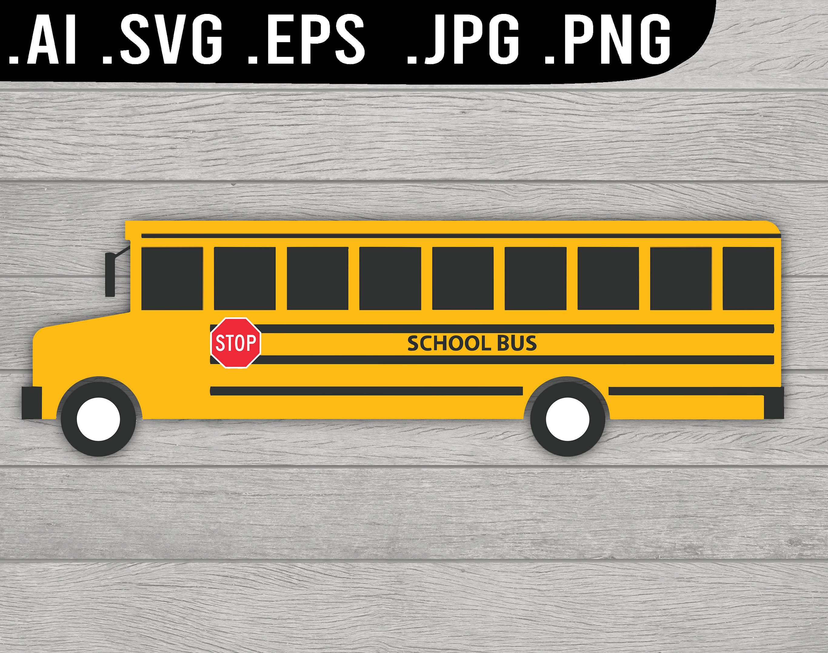 Vector File: School Bus includes .AI .SVG and .EPS Back to - Etsy