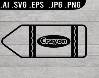 Outline Crayon Svg - Etsy