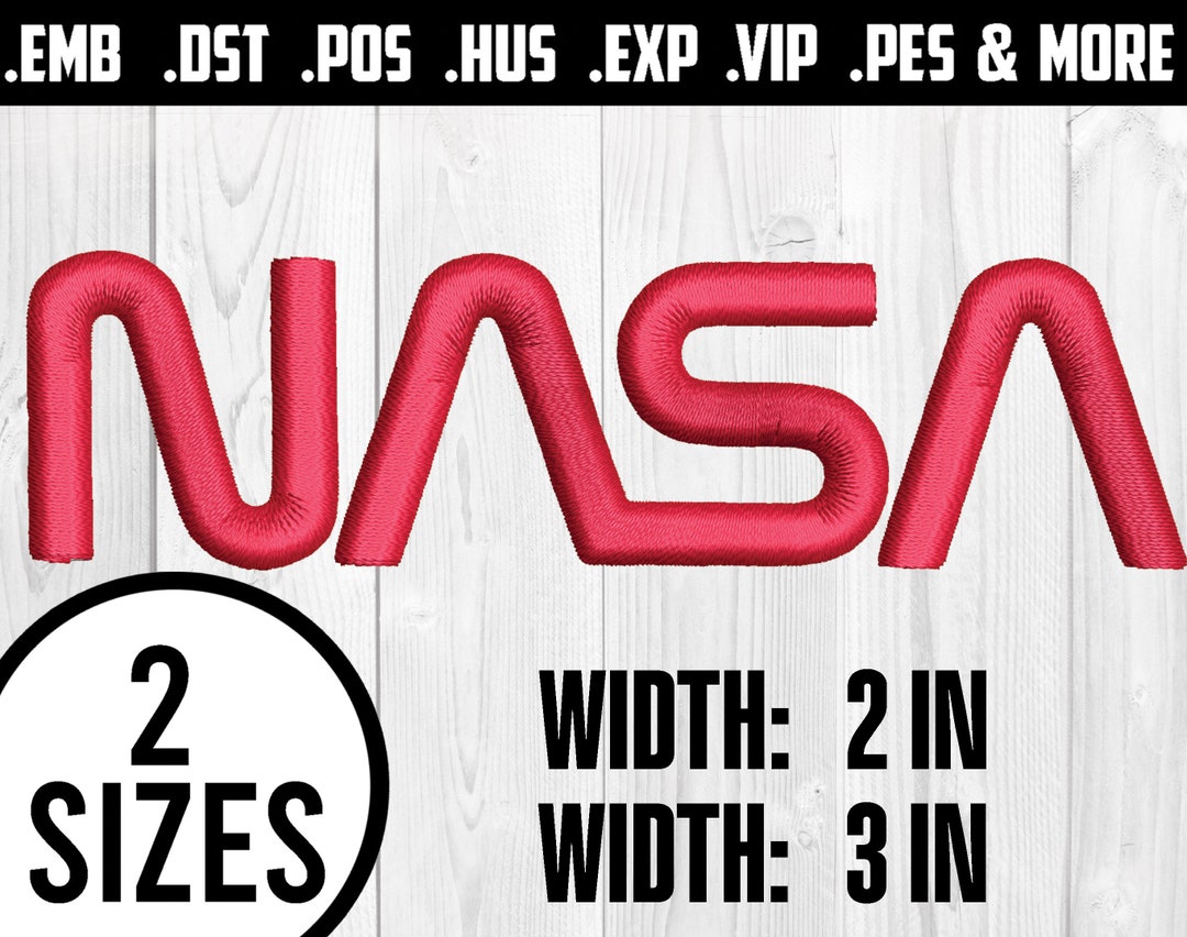 NASA Text Embroidery Instant-download includes Over 10 File Types Nasa ...
