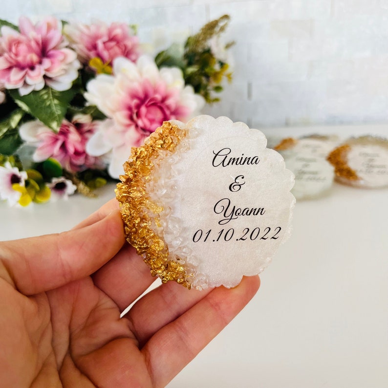 Personalized Epoxy Magnet Favor Custom Epoxy Wedding Resin - Etsy
