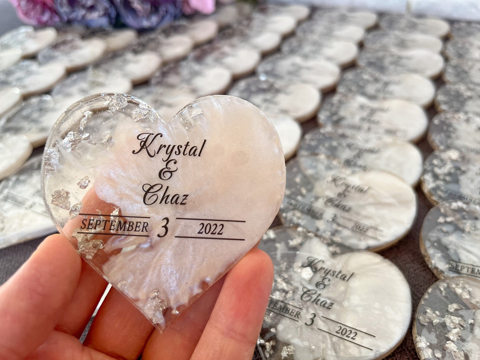 Personalized Epoxy Magnet Favor Custom Epoxy Wedding Resin - Etsy