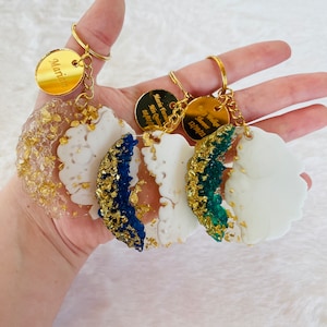 Personalized Epoxy Key Chain Favor, Custom Epoxy Wedding Resin Gift ...