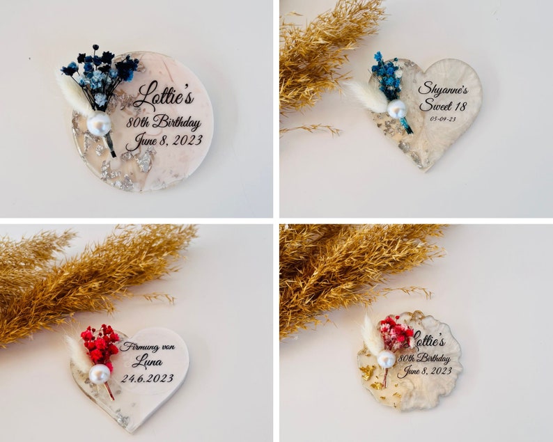 Personalized Epoxy Magnet Favor, Custom Epoxy Wedding Resin Gift ...