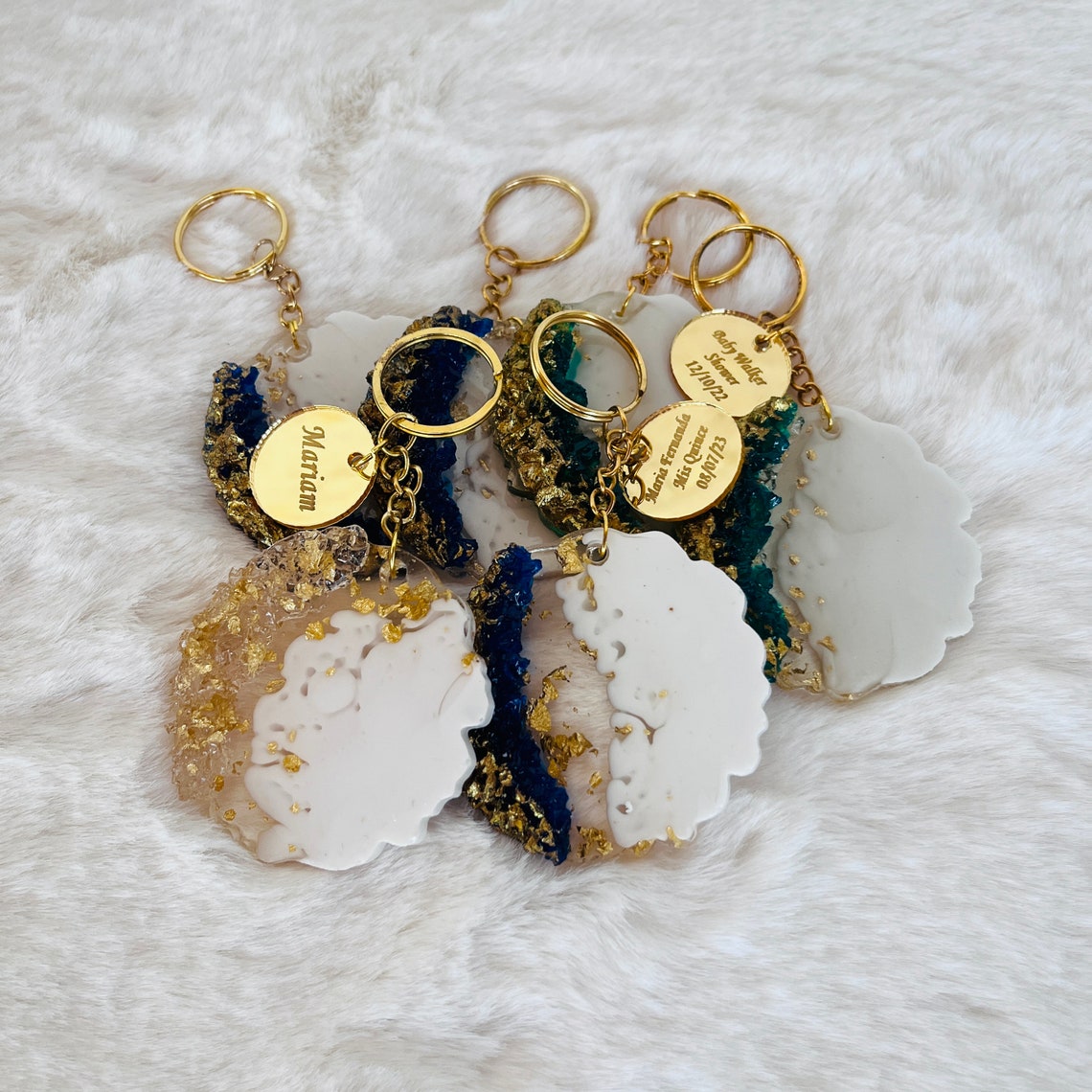 Personalized Epoxy Key Chain Favor, Custom Epoxy Wedding Resin Gift ...