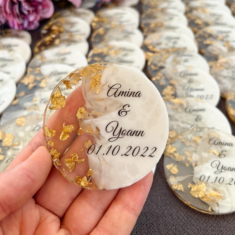 Personalized Epoxy Magnet Favor Custom Epoxy Wedding Resin - Etsy