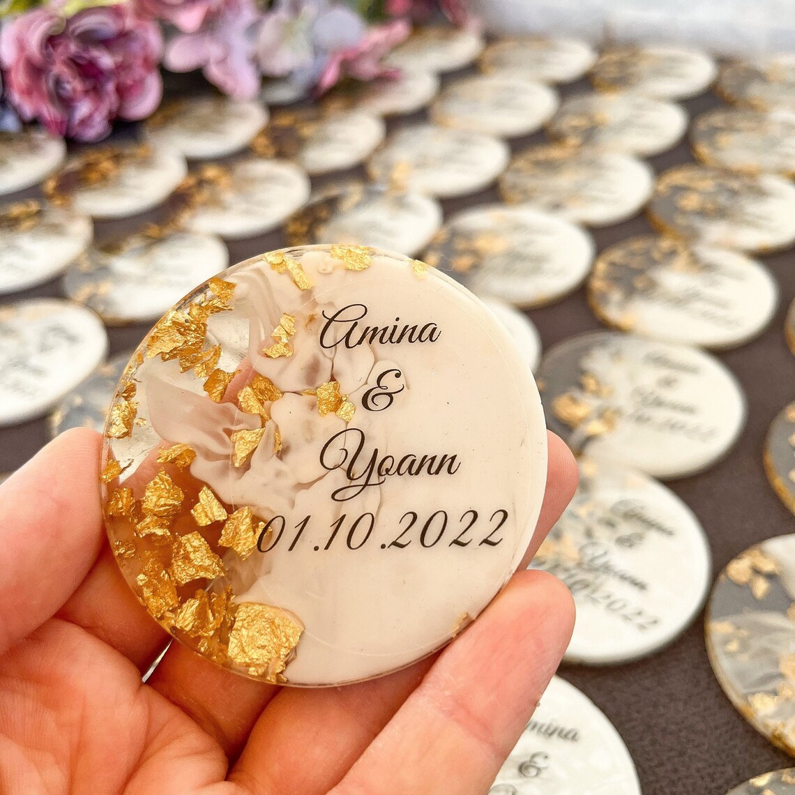 Personalized Epoxy Magnet Favor Custom Epoxy Wedding Resin - Etsy