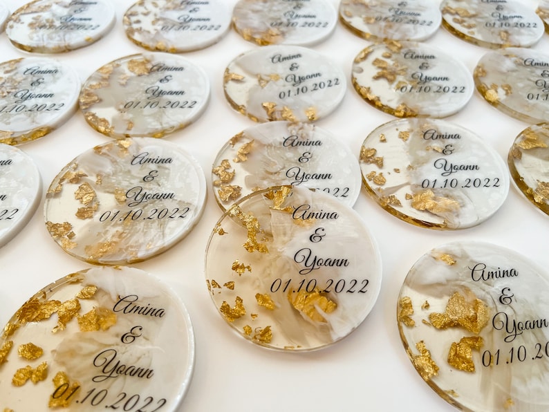 Personalized Epoxy Magnet Favor Custom Epoxy Wedding Resin - Etsy