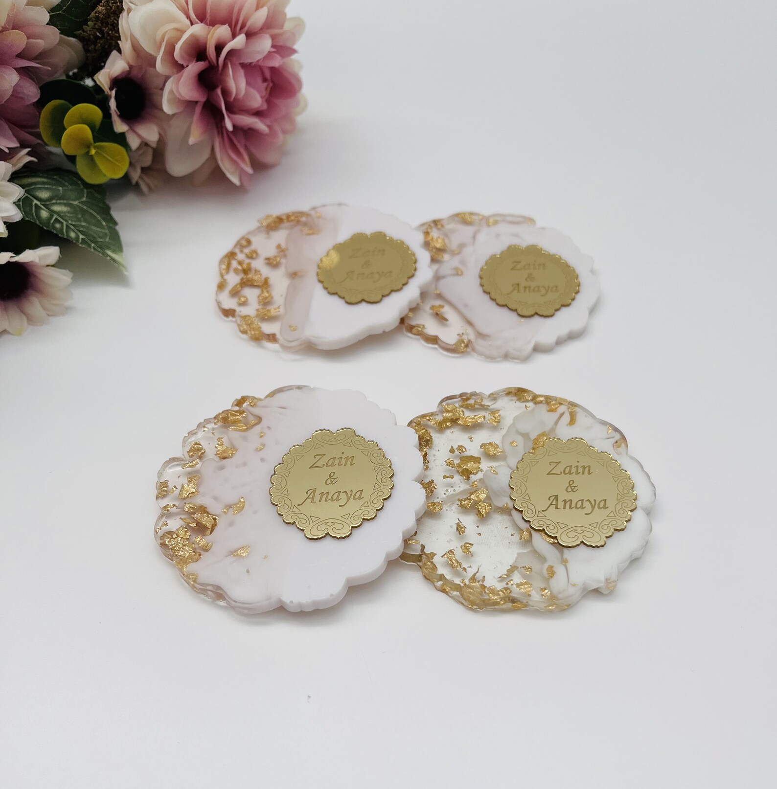 Personalized Epoxy Magnet Favor, Custom Epoxy Wedding Resin Gift ...