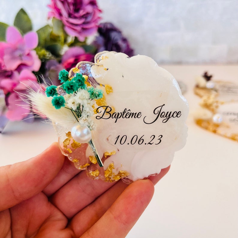 Personalized Epoxy Magnet Favor, Custom Epoxy Wedding Resin Gift ...