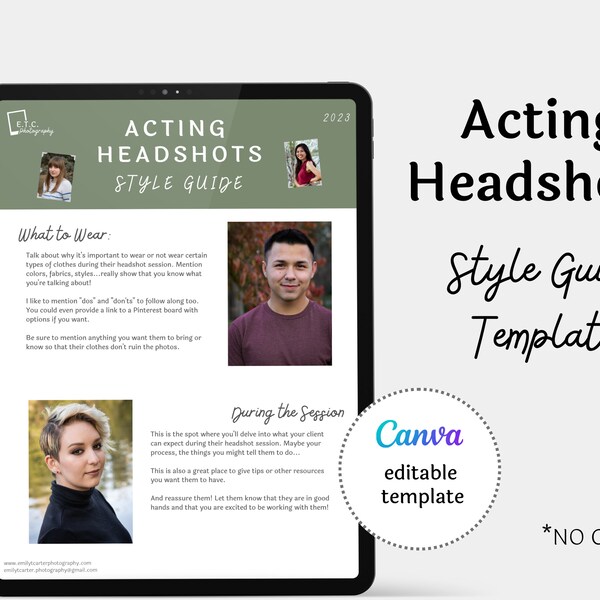 Headshot Template - Etsy