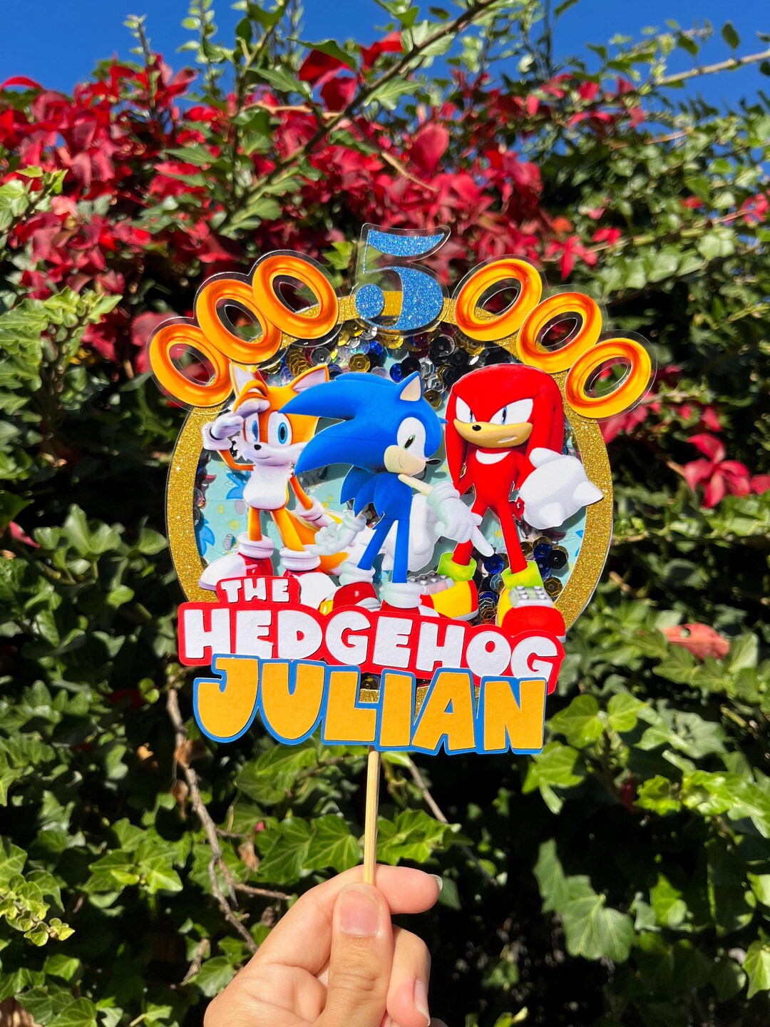 Sonic Cake Topper/ Party Supplies Sonic/ Shadow Cake Topper - Etsy