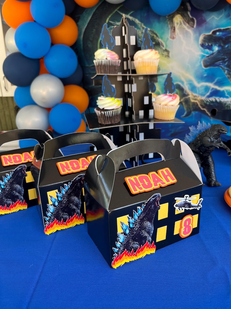 Godzilla Box Favor/ Godzilla Party Supplies/ Godzilla Party Box ...