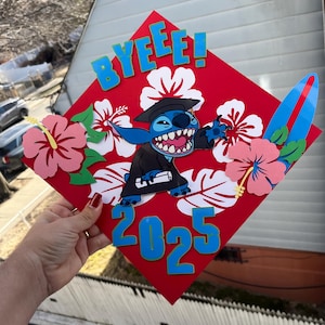 Stitch Graduation Cap Topper, Custom Cardstock, Class of 2026 - Etsy