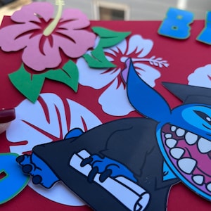 Stitch Graduation Cap Topper Custom Cardstock Class Of 2026 Etsy