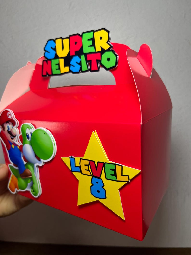 Party Favor Box Mario, Mario Party Supplies/ Bros Party Box - Etsy