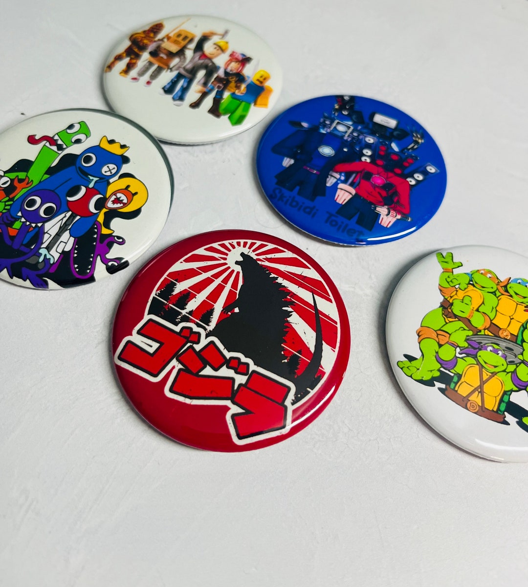 Pins Party Favor, Pins Roblox Party, Pins Godzilla, Roblox, Pins Toilet ...