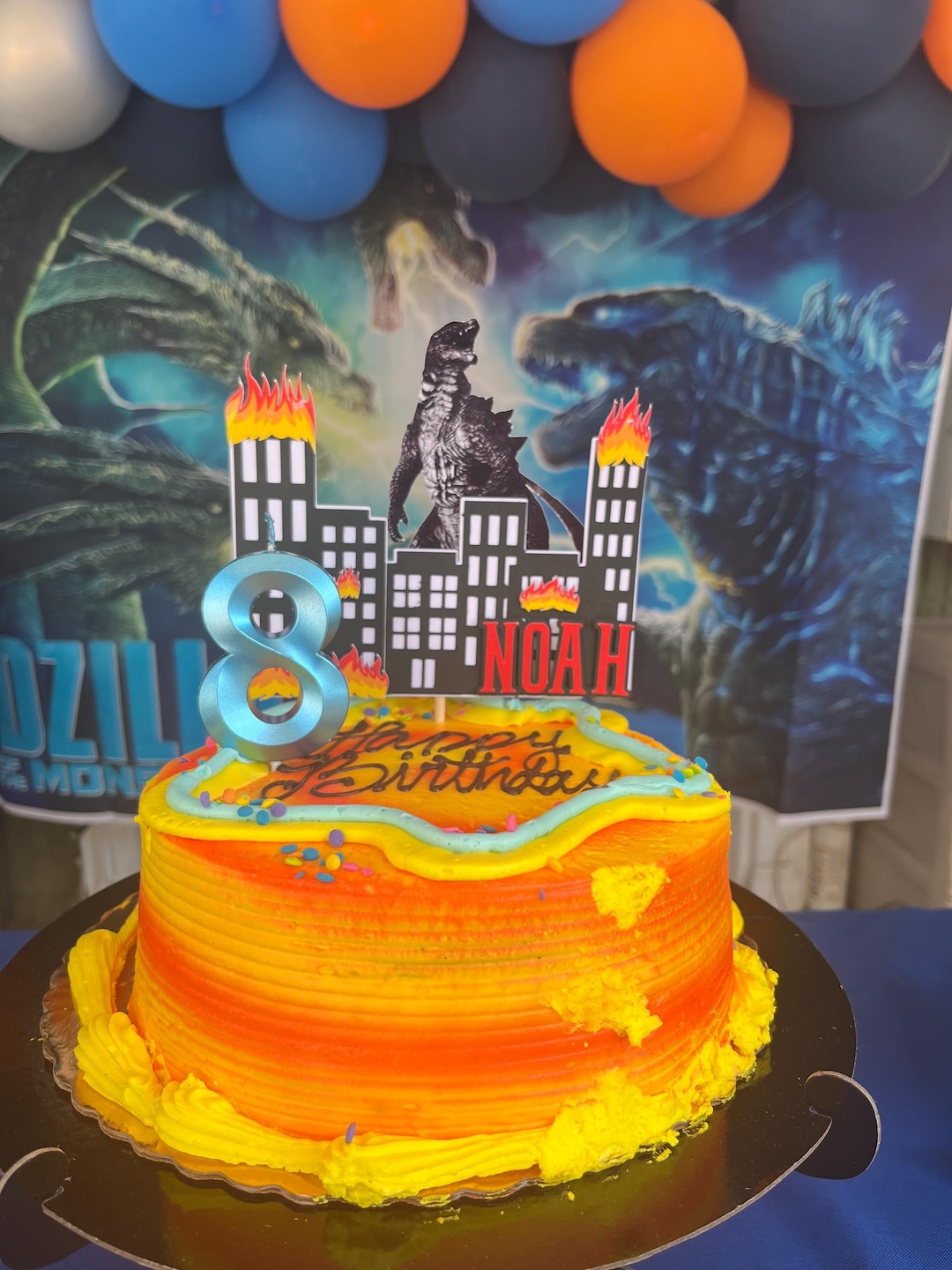 Godzilla Cake Topper - Godzilla Party Supplies (no Candle) - Etsy