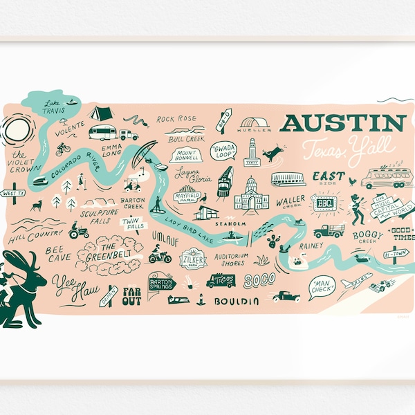 Austin Map - Etsy