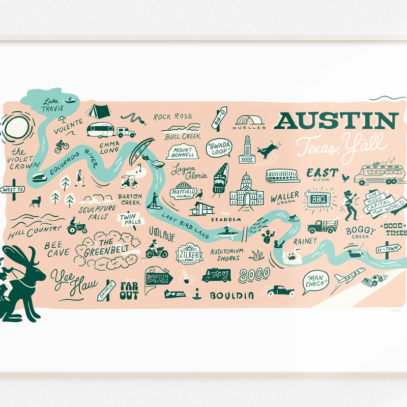 Austin Map - Etsy