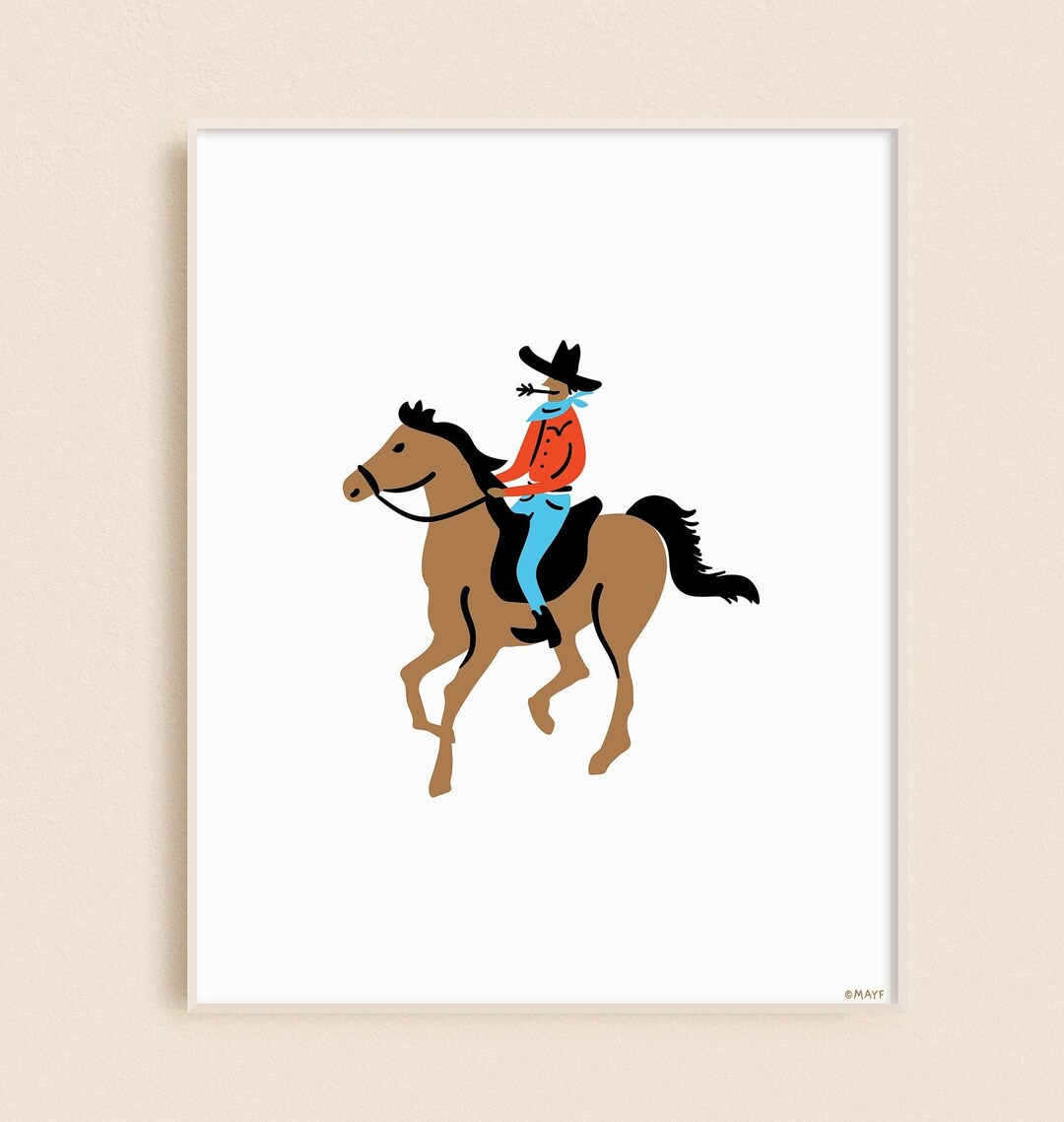 Cowboy 8 X 10 / Art Print / Kids Art Print / Cowboy Print / Texas Art ...
