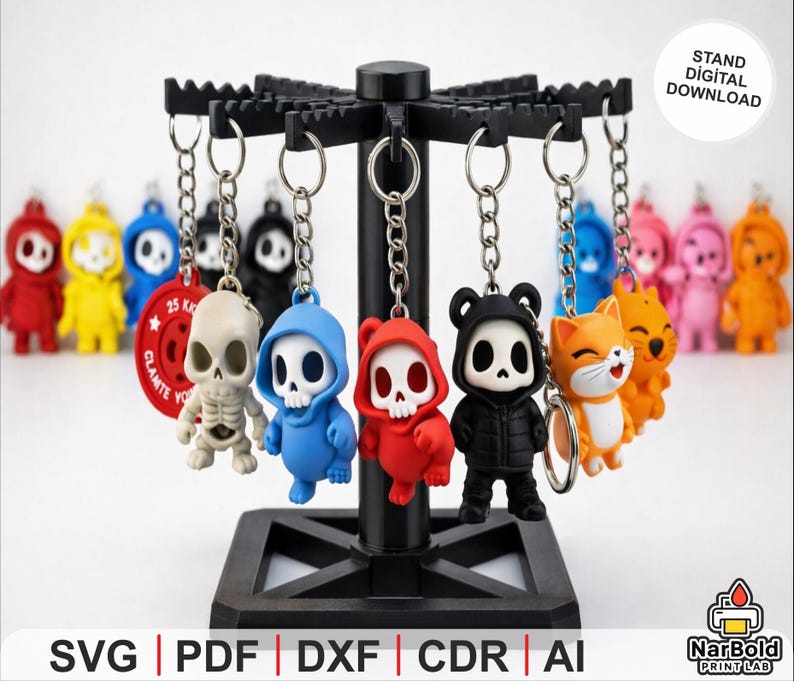 Keychain Display Stand STL 3MF | Jewelry & Accessories Organizer | 3D ...