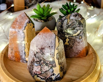 Natural Mosaic Quartz Tower Mosaic Chalcedony Quartz Tower - Etsy