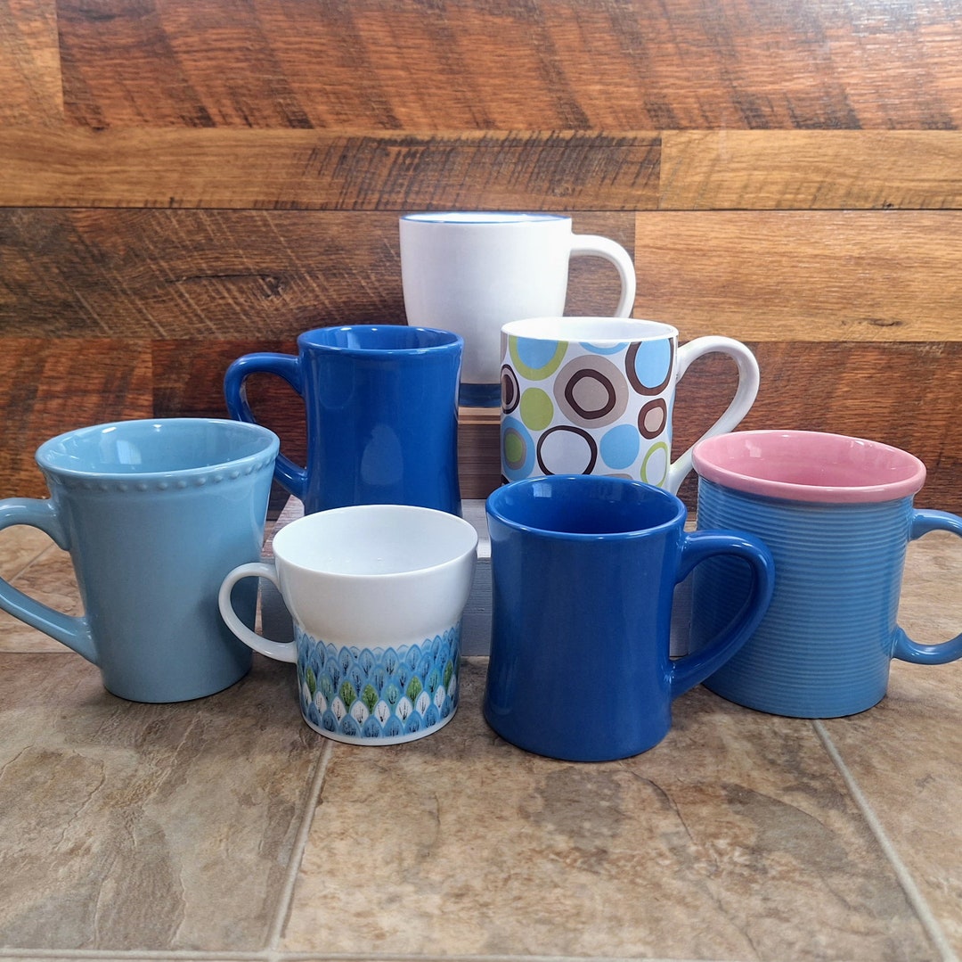 Vintage Blue Mugs Mix and Match Set Retro Kitchen 1980s and 1990s ...