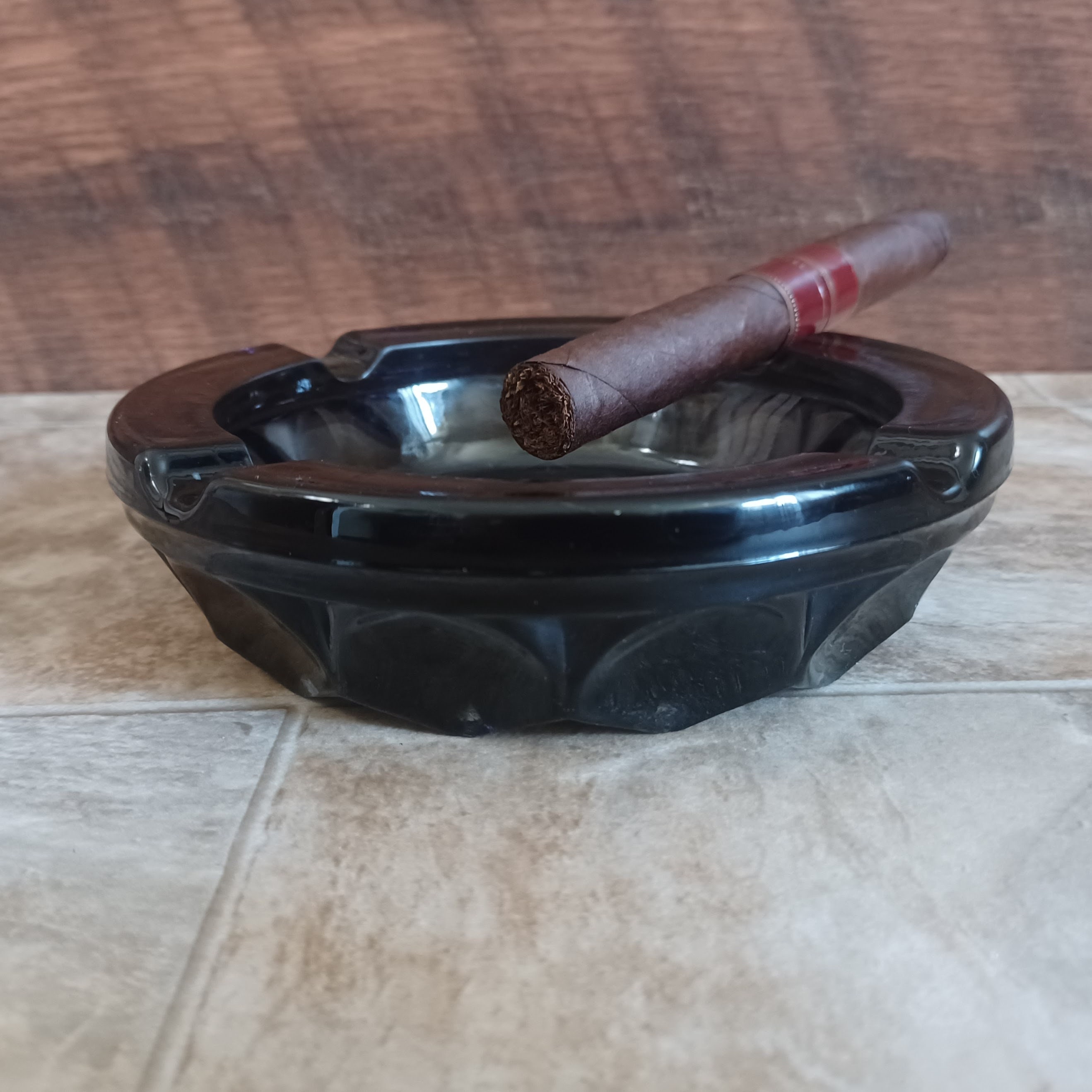 Vintage Smoky Glass Ashtray Mid Century Cut Glass Ashtray 1950s Smoking ...