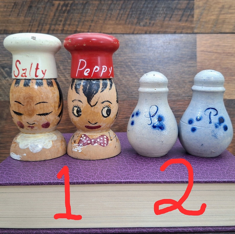 Vintage MCM Salt & Pepper Shakers: Kitsch Kitchen Collectibles - Etsy
