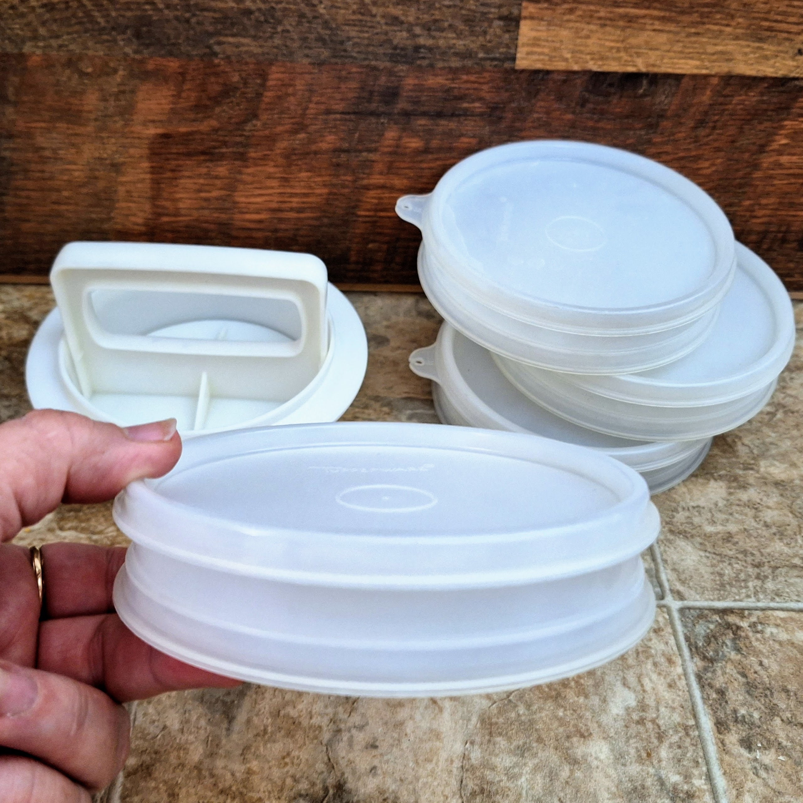 Vintage Tupperware Hamburger Press 10-piece Set Including Press and 4 ...