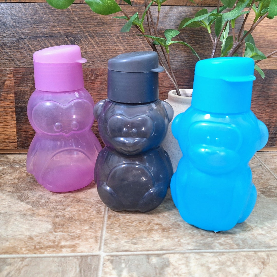 Set of 3 Vintage Tupperware Kids Water Bottles | Penguin, Bear, and ...