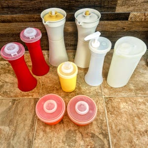Vintage Tupperware Tableware: Condiment Servers, Oil & Vinegar Carafes ...