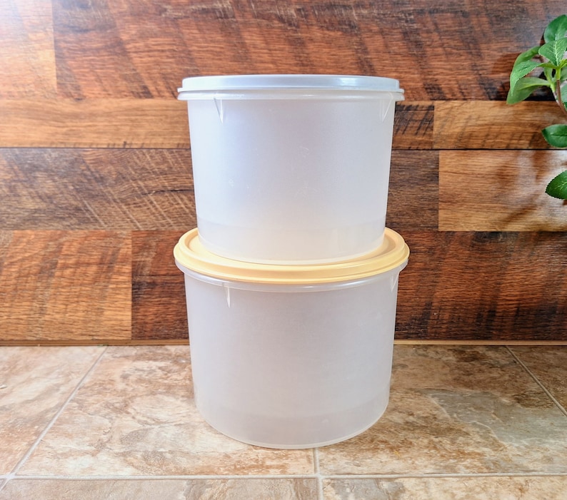 Vintage Tupperware Round Stacking Canisters 1990s Clear - Etsy
