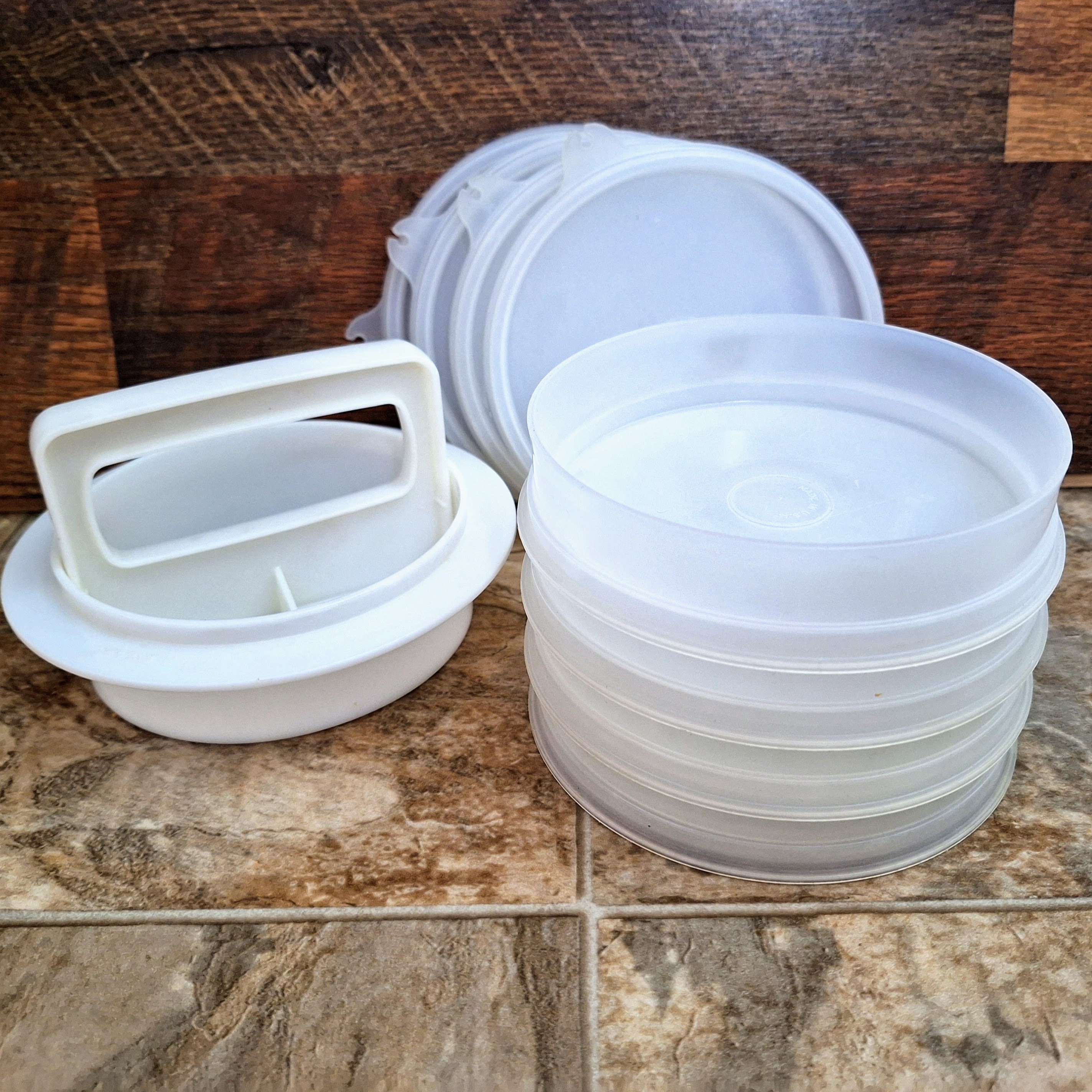 Vintage Tupperware Hamburger Press 10-piece Set Including Press and 4 ...