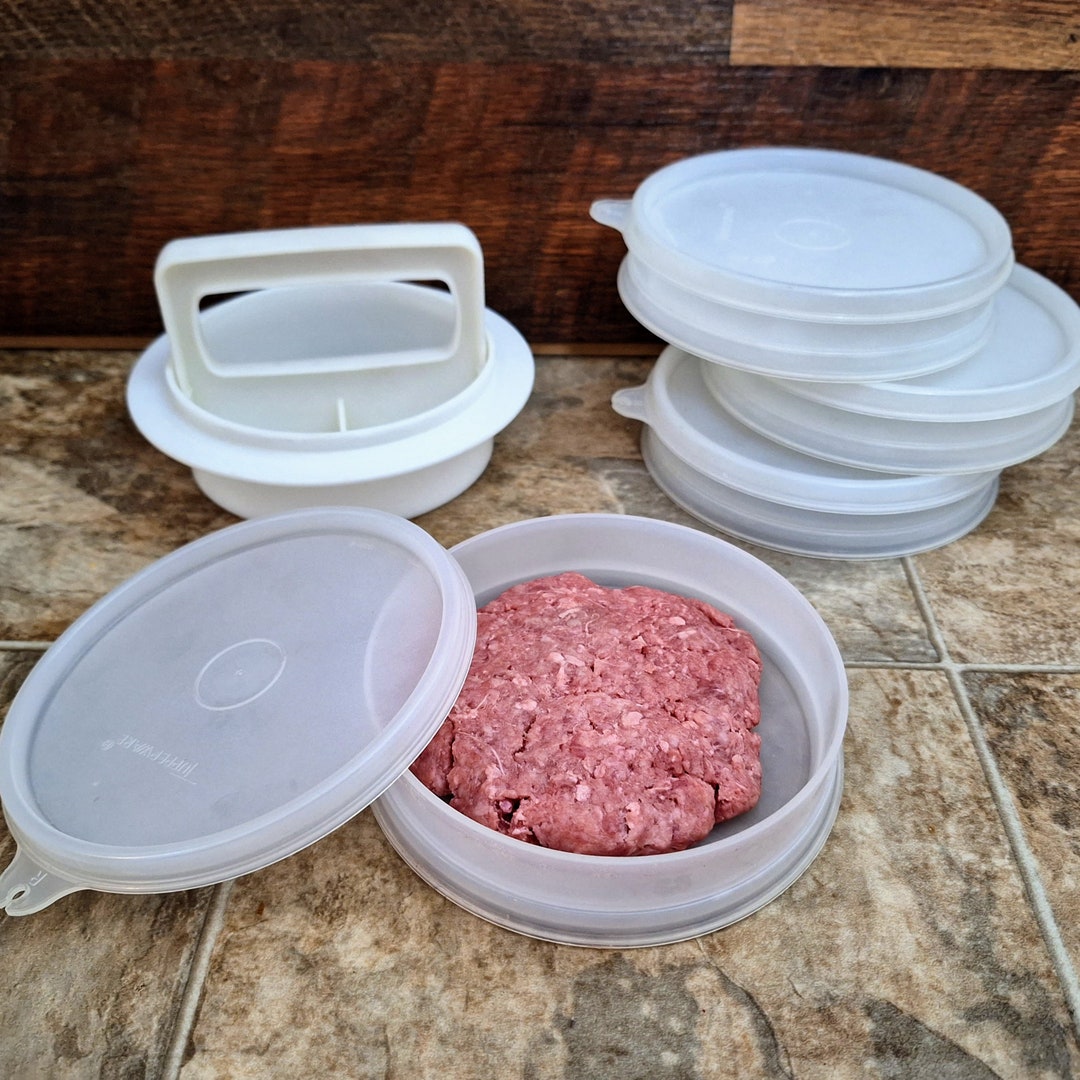 Vintage Tupperware Hamburger Press 10-piece Set Including Press and 4 ...