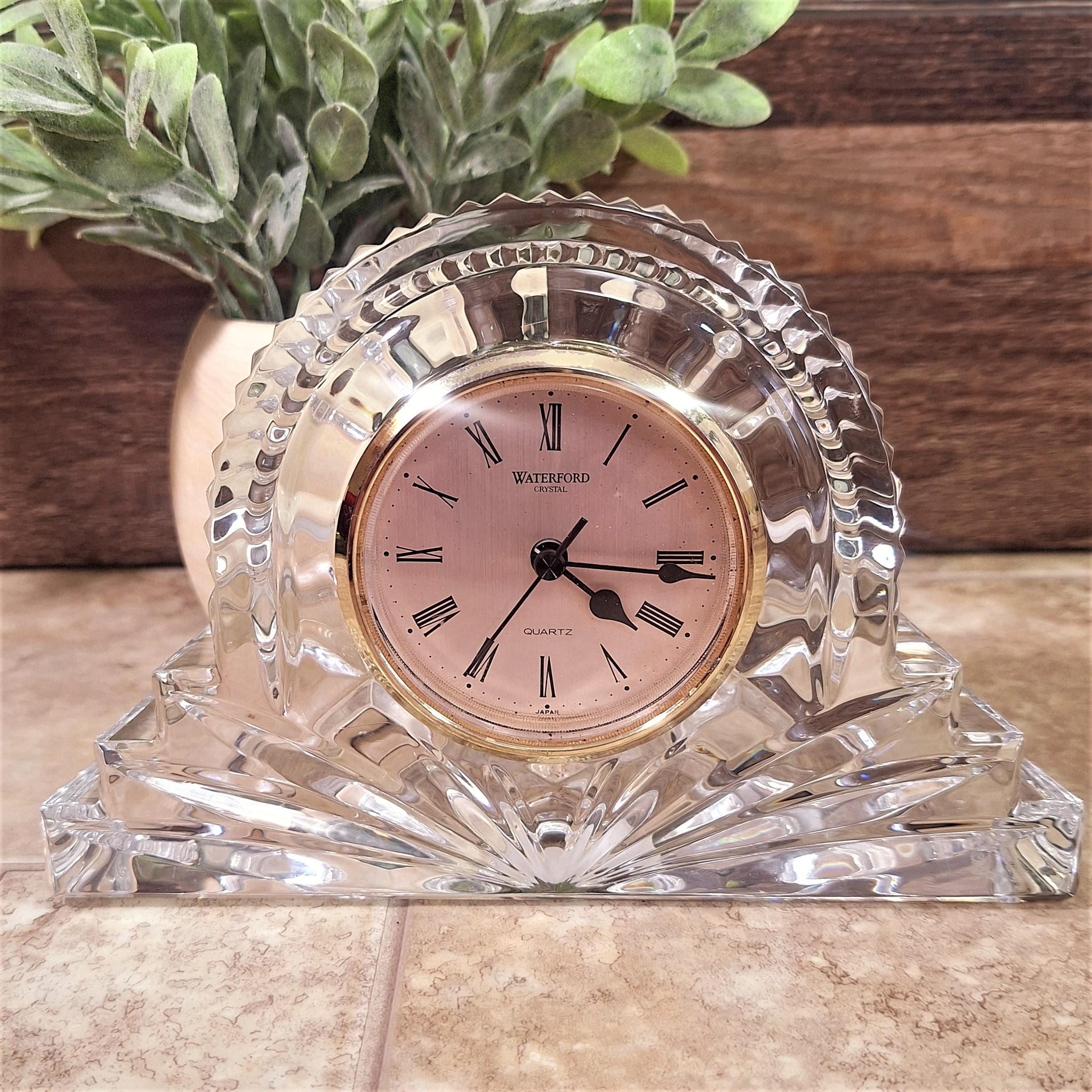 1980s Lead Crystal Mini Mantle Clock: Vintage Desk Decor - Etsy