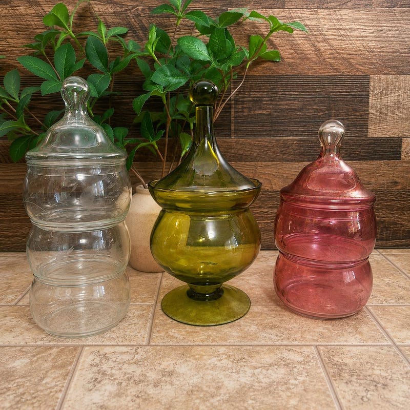 Vintage Empoli Candy Jar - Etsy