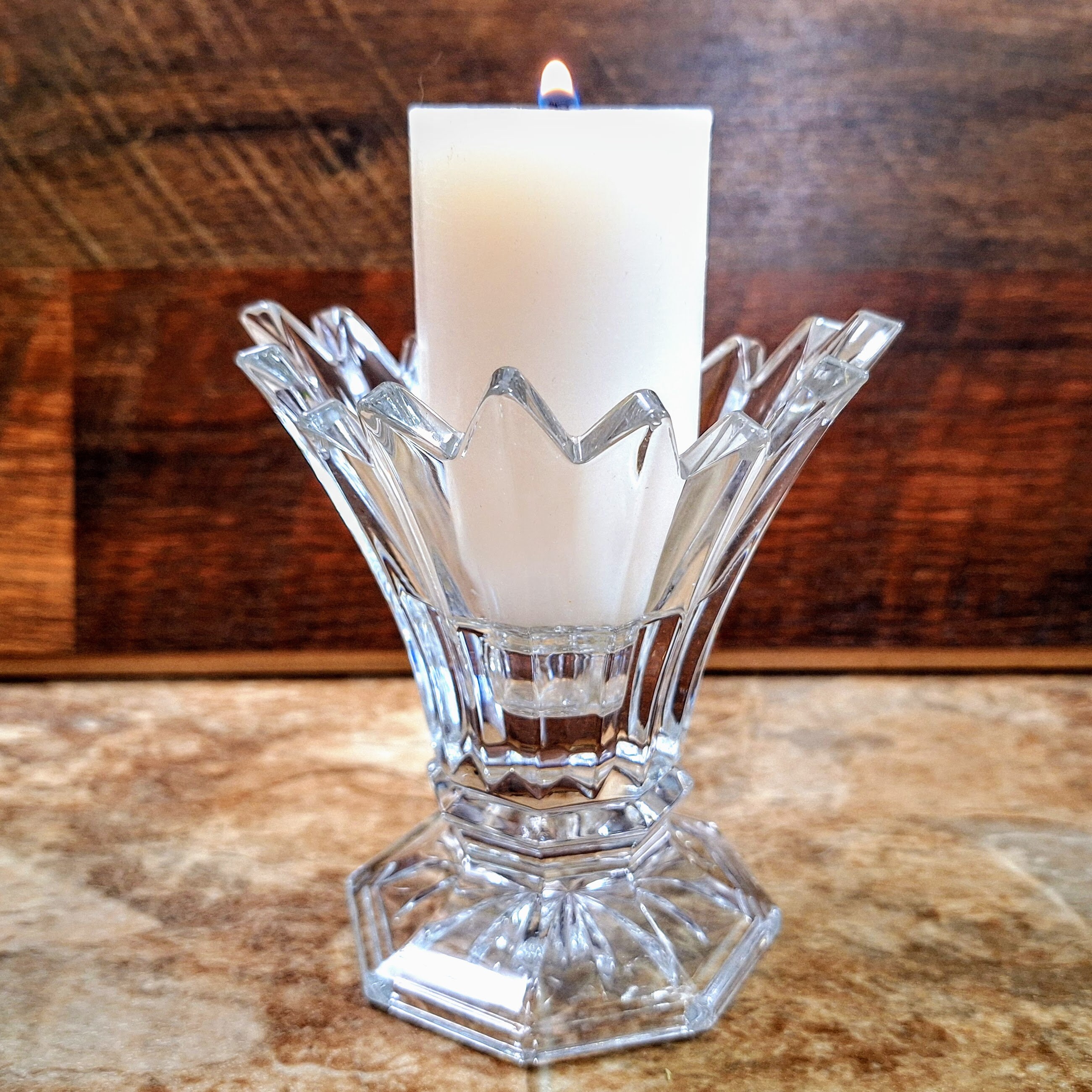Set of Two Vintage Mikasa Crystal Candle Holders | 1990s Florita ...