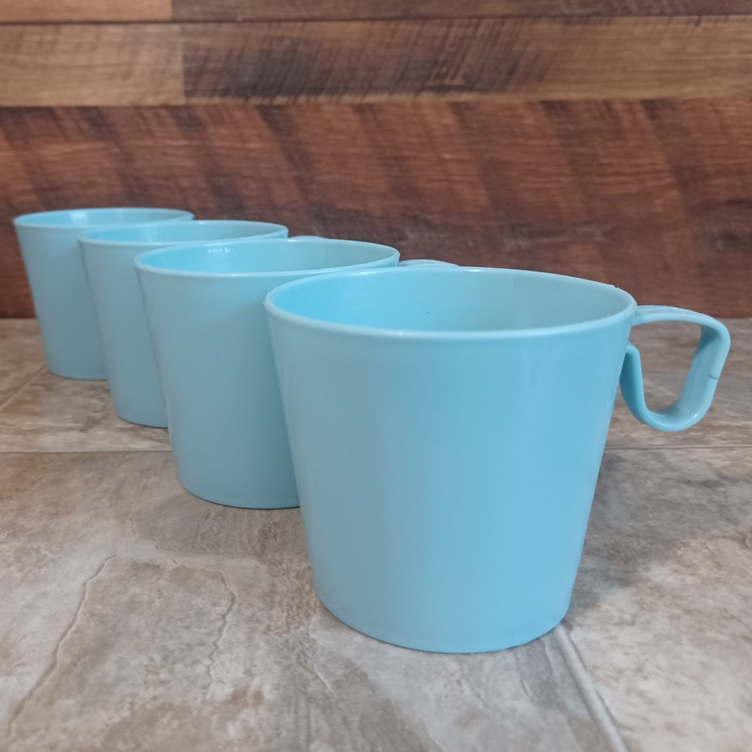 Mid Century Modern Blue Travel Cups Vintage Plastic Picnic - Etsy