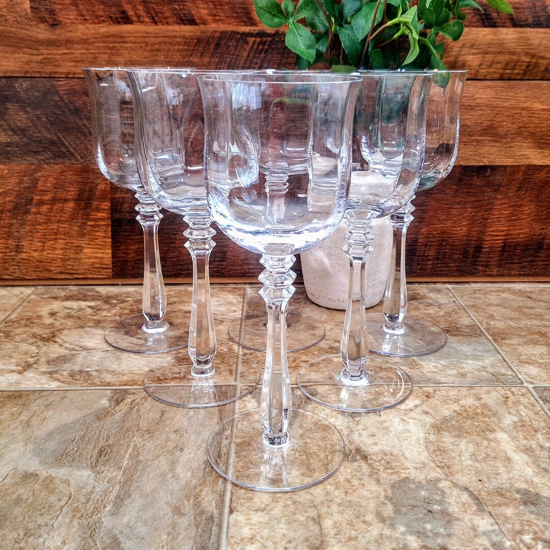 Set of 6 Vintage Crystal Water Goblets | 1970s Seville Pattern by ...