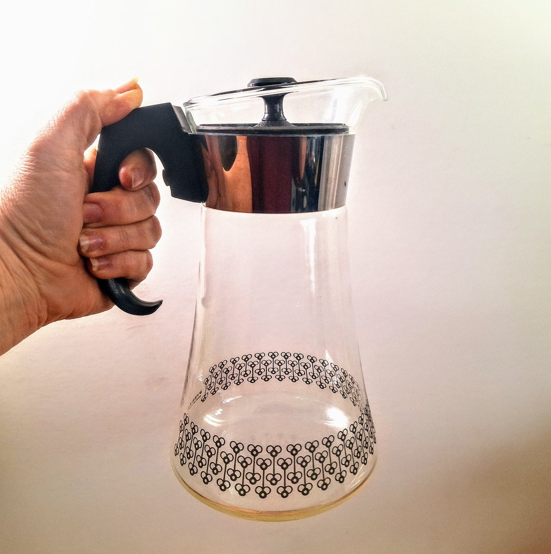 Vintage Pyrex Coffee Pot: 1960s MCM Black Bee Design Pitcher - Etsy