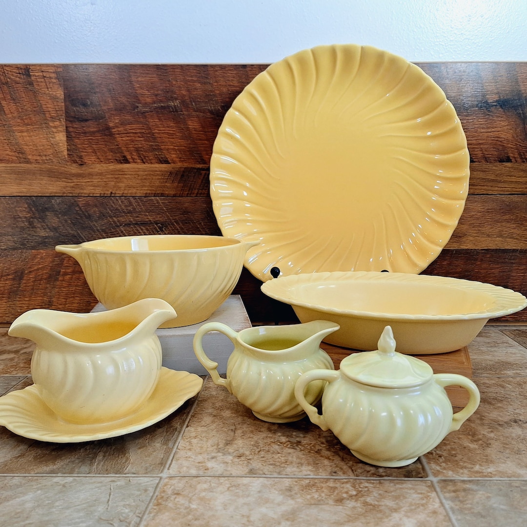 Vintage Art Deco - MCM Yellow Franciscan Dishware Set | 1930s "coronado ...