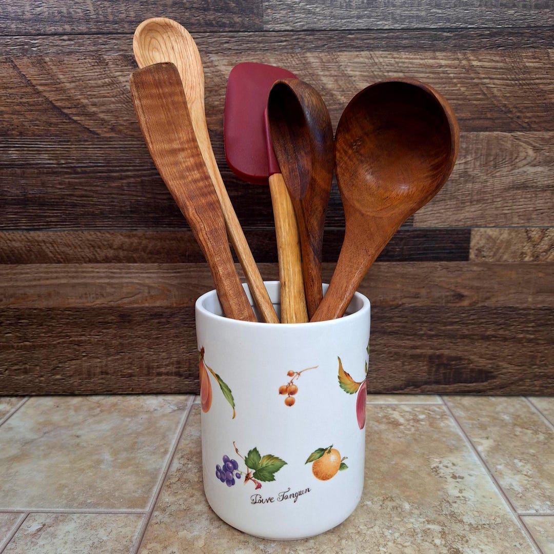 Vintage Kitchen Utensil Crock/holder: 1970s Fruit Theme - Etsy