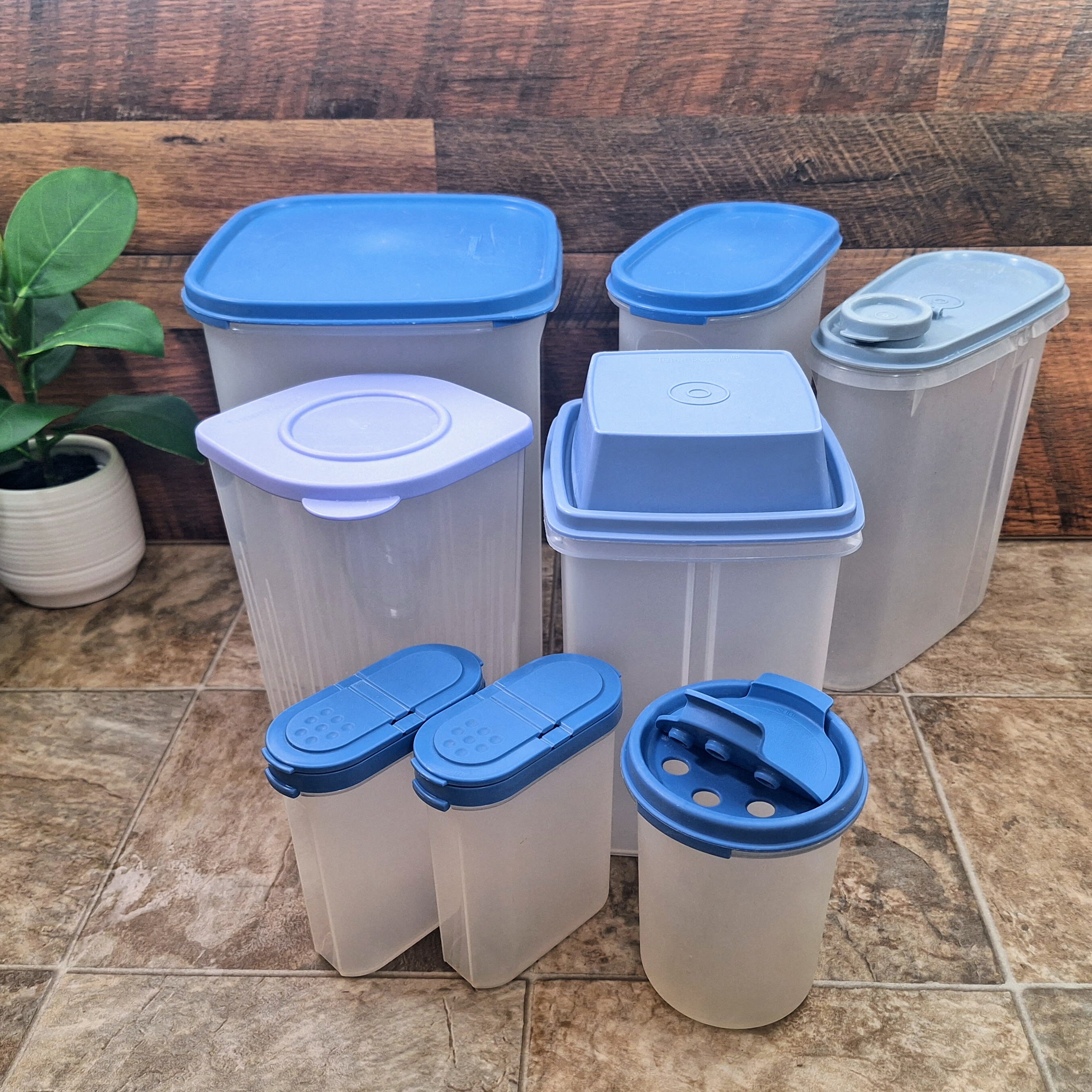 Vintage Blue Tupperware Set 1980s Tupperware Containers 17 - Etsy