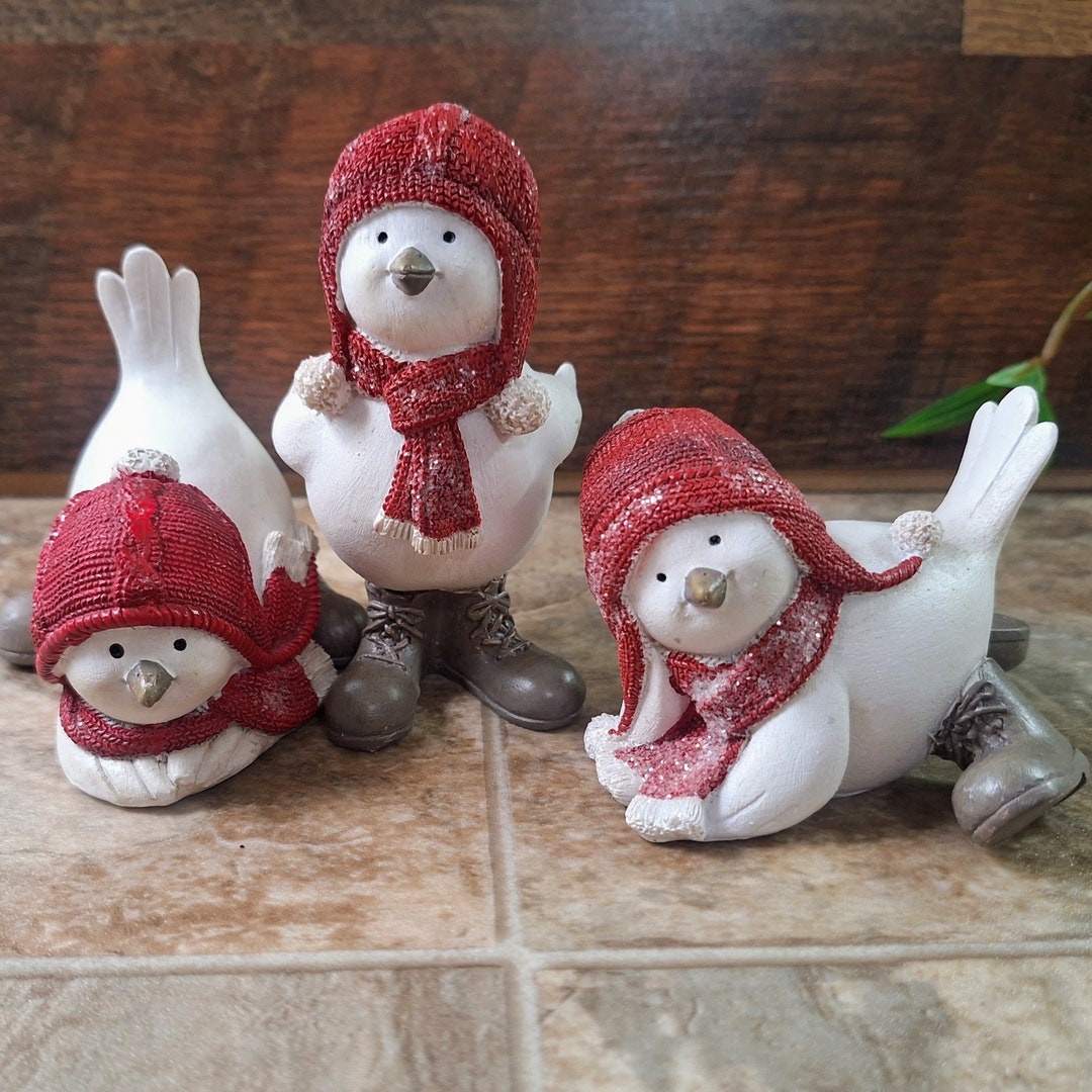 Vintage Set of 3 Snowbirds Decor Figurines 1990s Holiday Decor ...