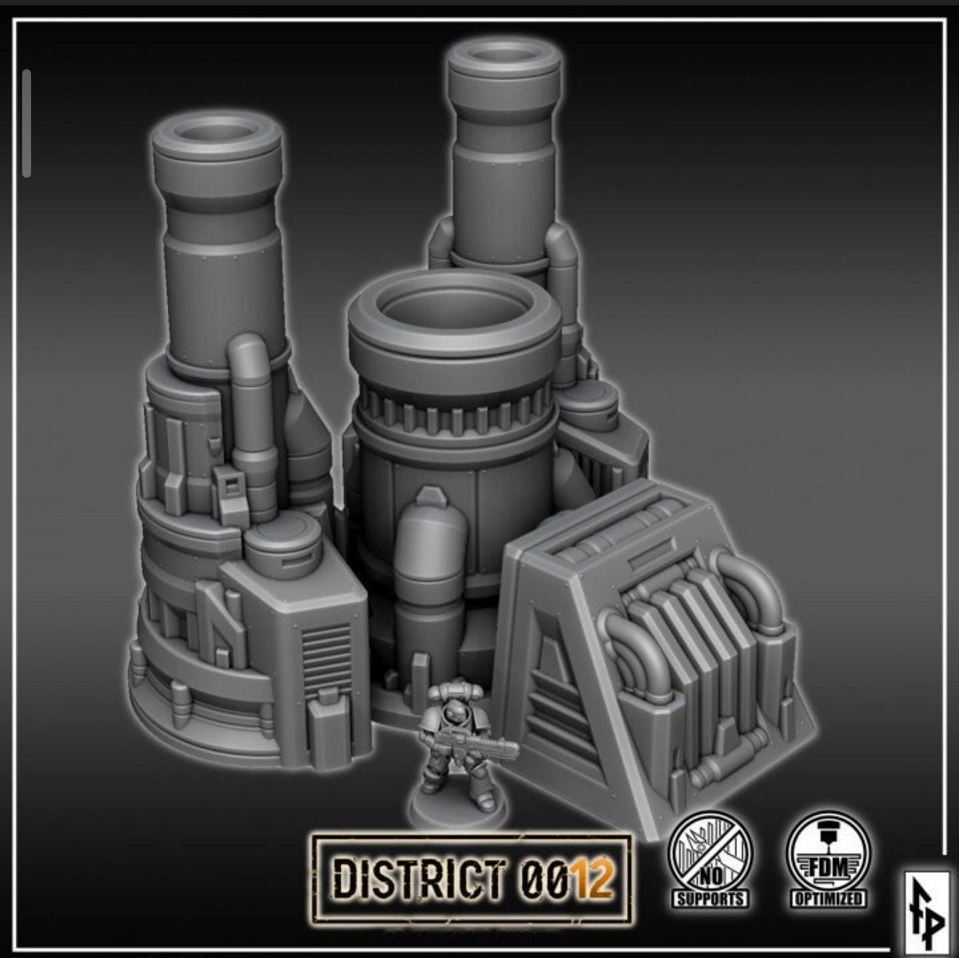 Wargaming Terrain Chimneys, Grimdark Scifi Scenery - Etsy