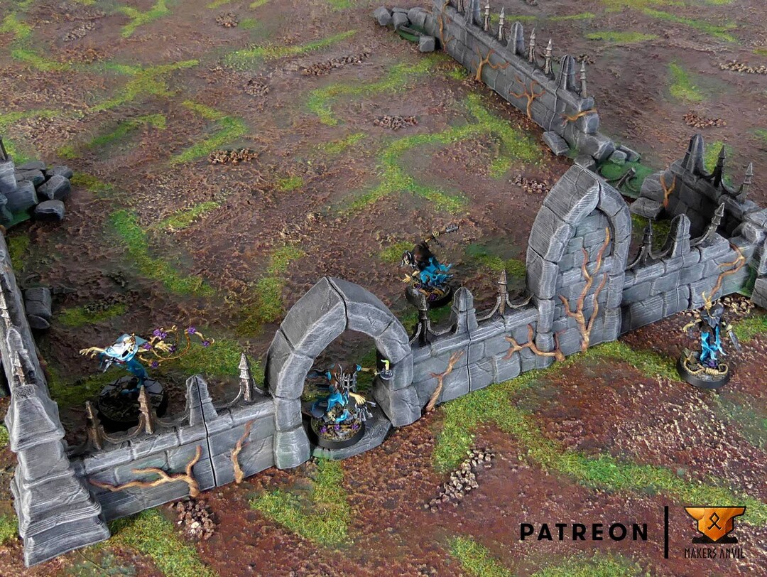 Wargaming Terrain, Modular Cemetery Wall Decor, Fantastic Medieval ...