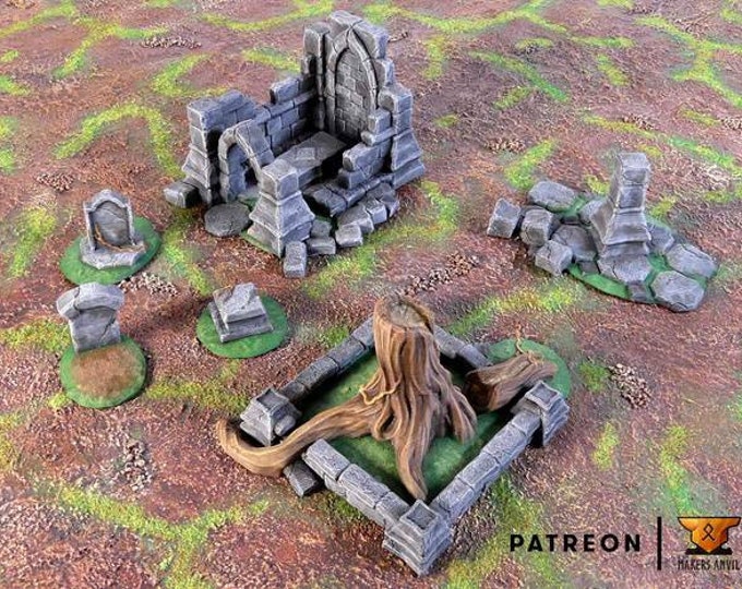 Wargaming Terrain, Mausoleum and Cemetery, Medieval Fantasy Settings - Etsy