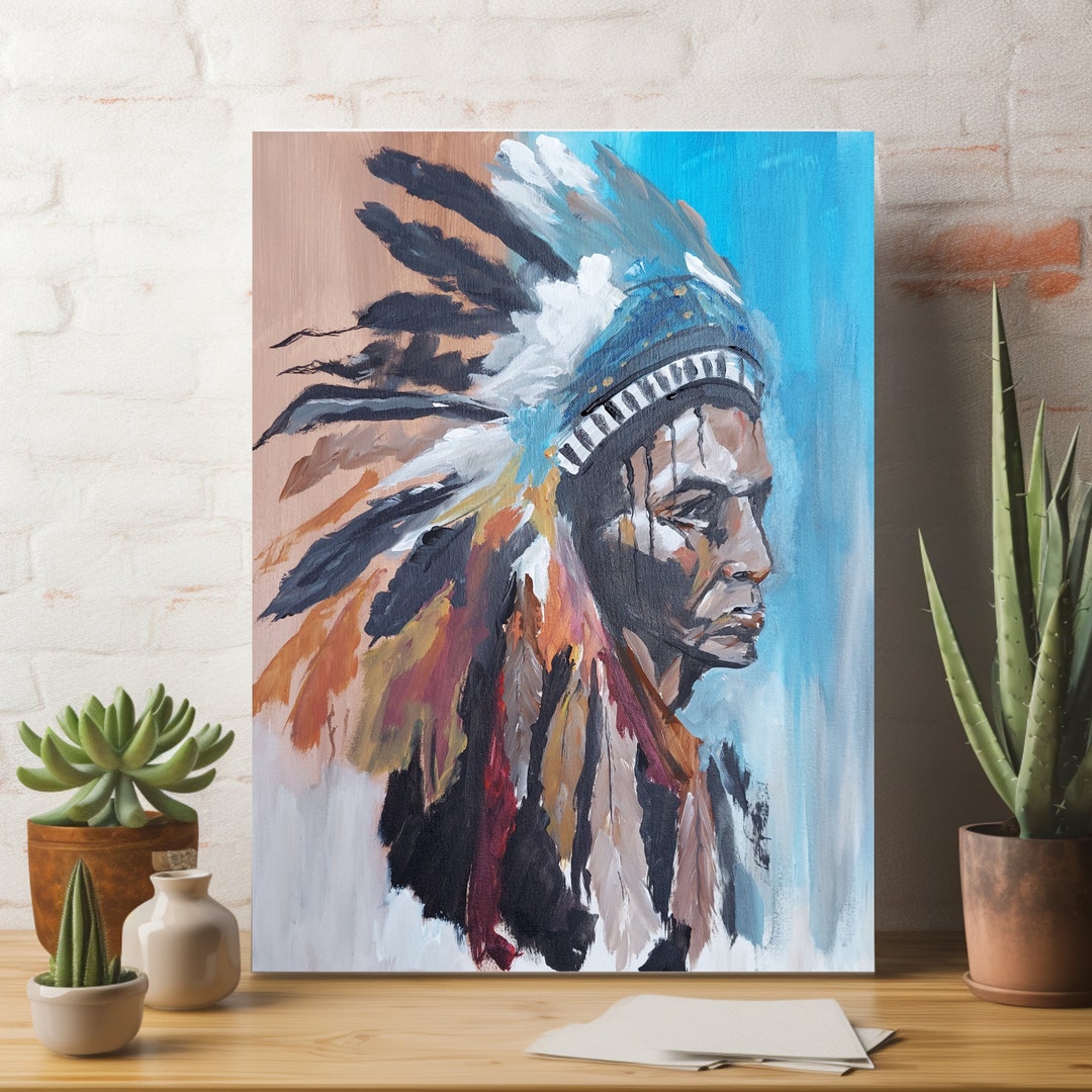 Native American Portrait Painting, American Indian Art, Nature Art ...