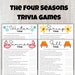 Seasonal Trivia Game Bundle, the Four Seasons Trivia Games, Winter ...